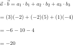 Find the Dot Product of Two Vectors - Precalculus