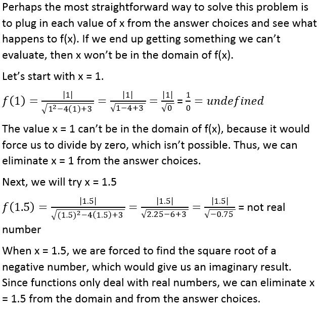 How To Find The Domain Of A Function - Sat Math